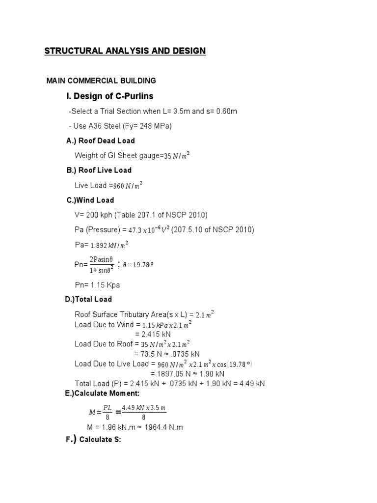 STRUCTURAL ANALYSIS AND DESIGN Autosaved | PDF | Architectural Elements ...