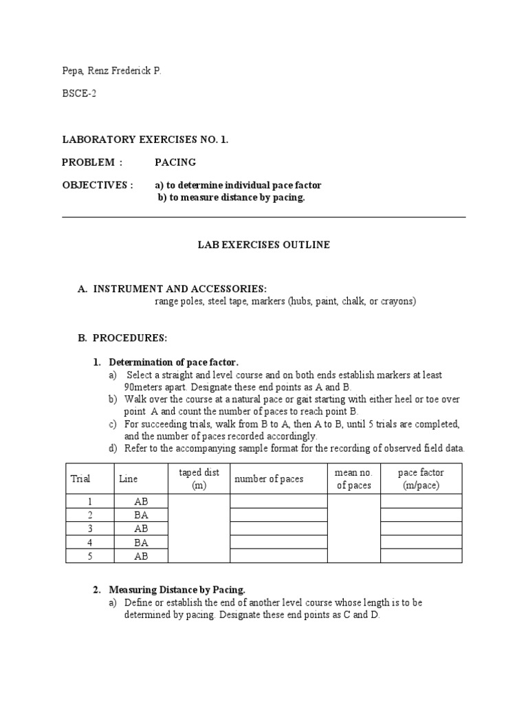 Pacing Surveying | PDF | Measurement | Teaching Mathematics