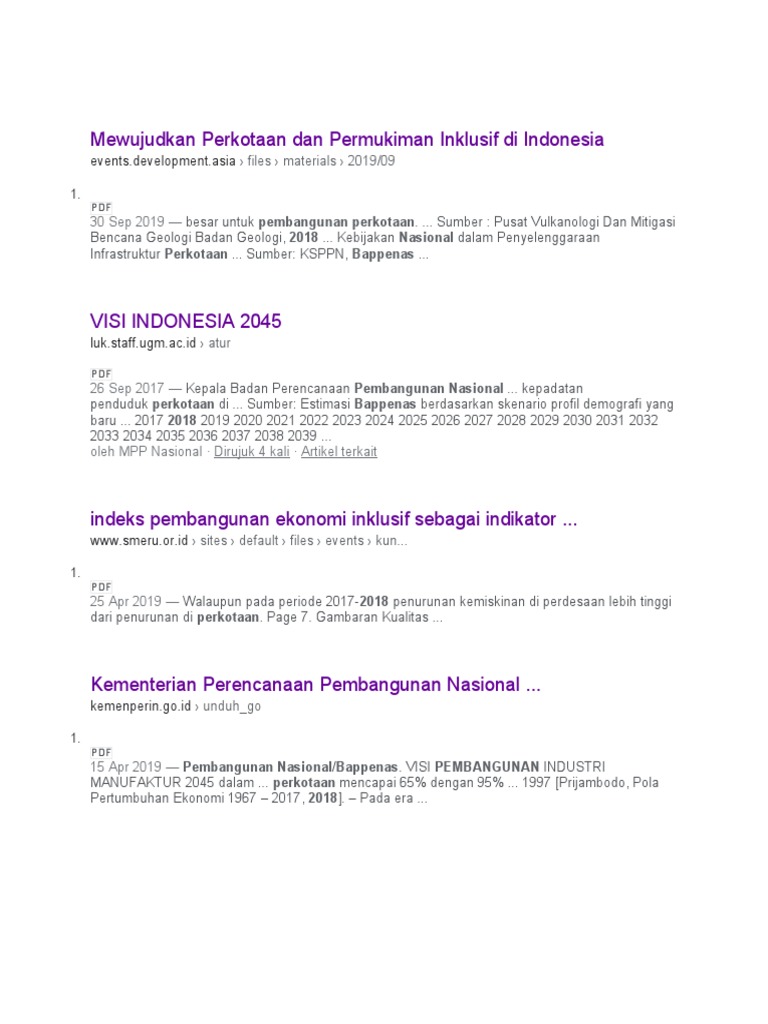 Mewujudkan Perkotaan Dan Permukiman Inklusif Di Indonesia: Events - Development.asia | PDF