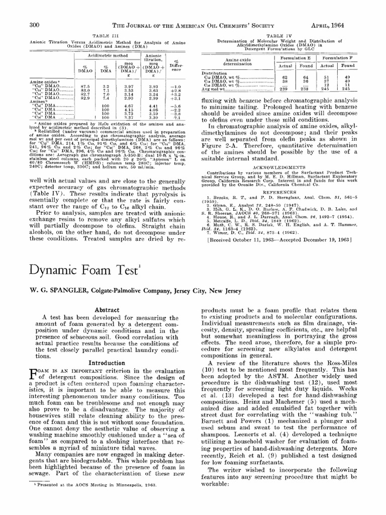Dynamic Foam Test: C) ) MAO, .......................... 162 151 T 4 9 ...