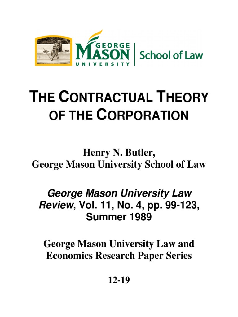 Contractual Theory of Corporation | PDF | Capital Structure | Stocks