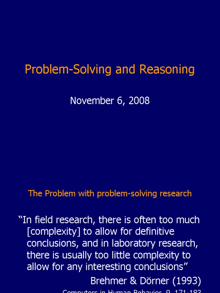 Problem Solving - Reasoning - 08 | PDF | Heuristics In Judgment And ...