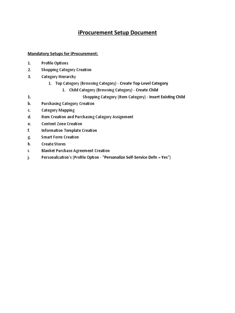 Iprocurement Setup Document | PDF