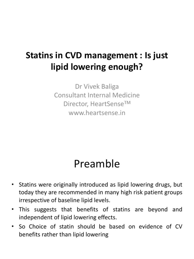 Atorvastatin Statin in CVD Management | PDF