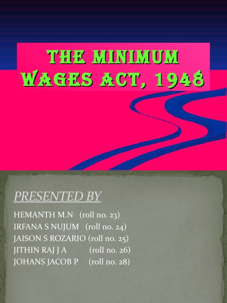 Minimum Wages Act 1948 | PDF | Wage | Employment