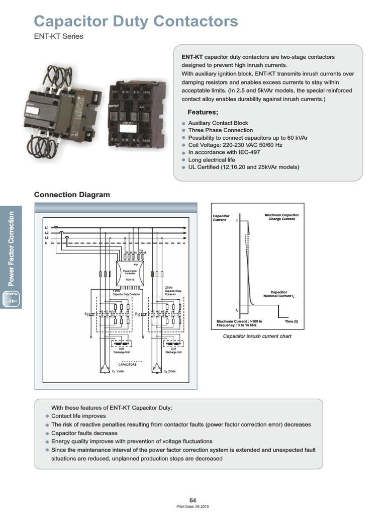 Capacitor Duty Contactors: ENT-KT Series | PDF | Capacitor | Electricity