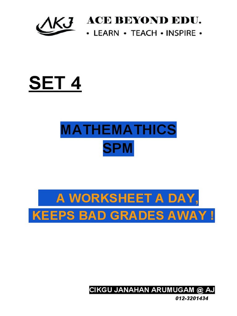SPM Mathematics Worksheet and Answers | PDF | Mathematical Objects ...