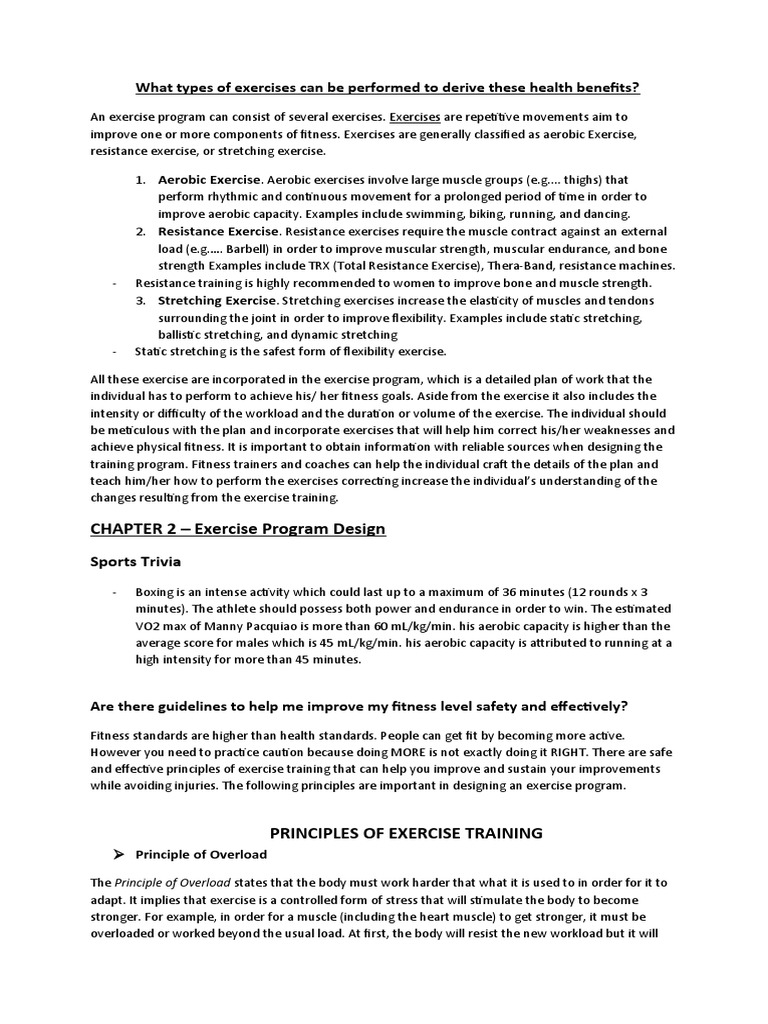 How to Design an Effective Exercise Program | PDF | Physical Fitness ...