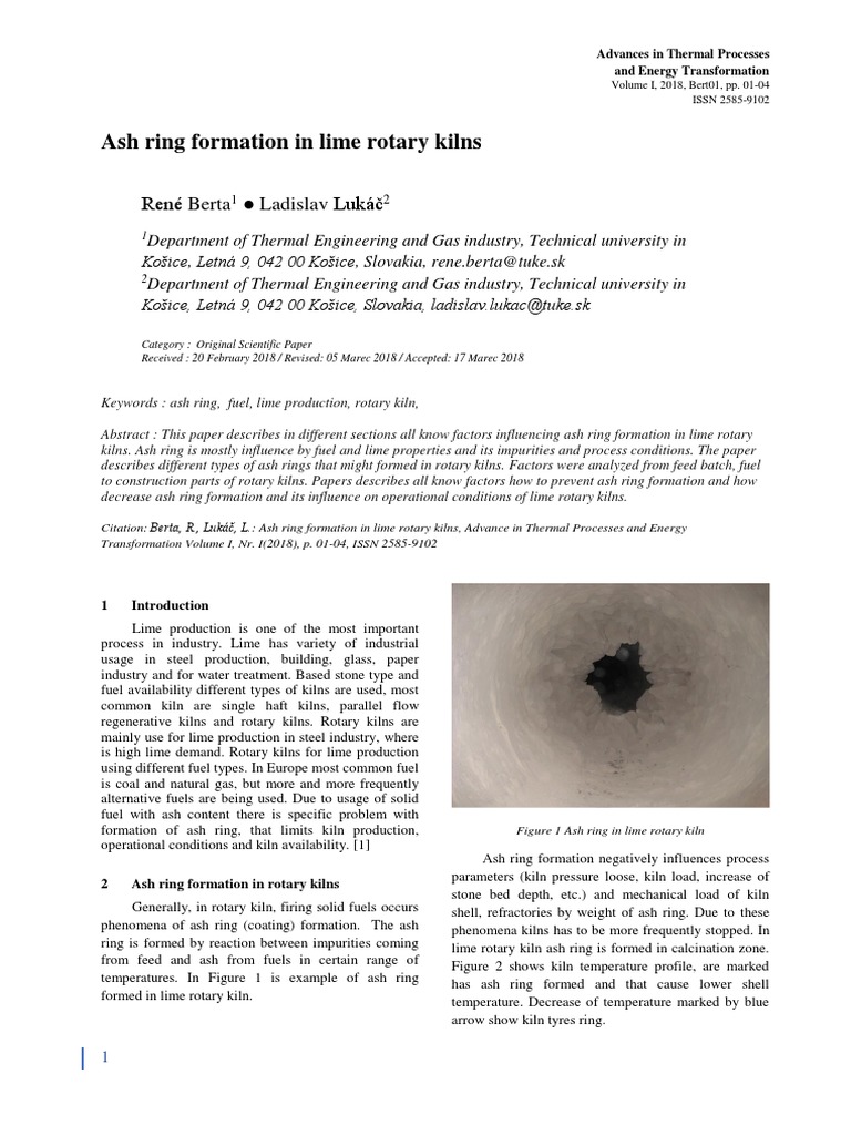 Ash Ring Formation in Kiln | PDF | Phase (Matter) | Sintering