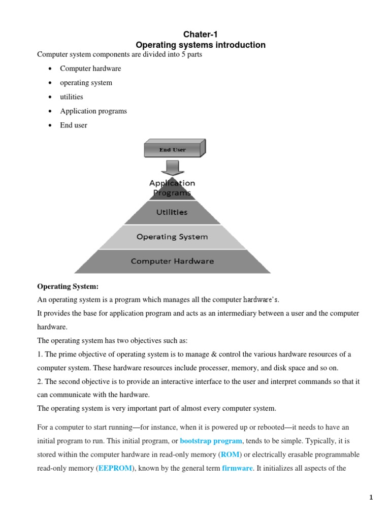 Chater-1 Operating Systems Introduction | PDF | Kernel (Operating ...