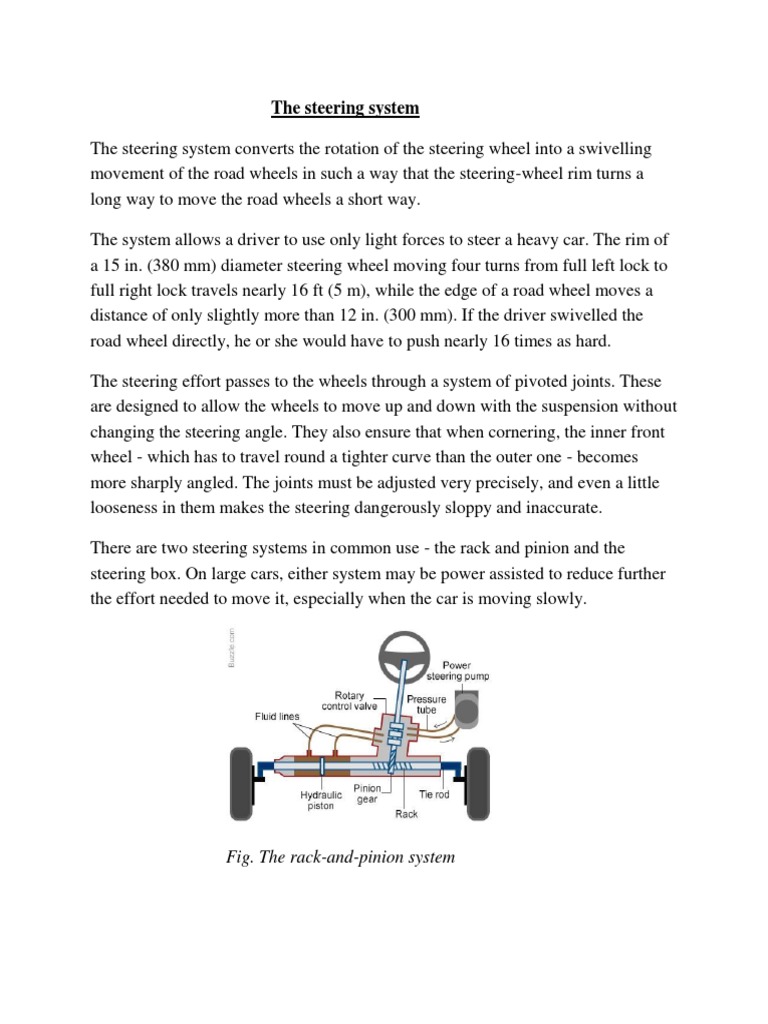 The Steering System | PDF | Steering | Gear