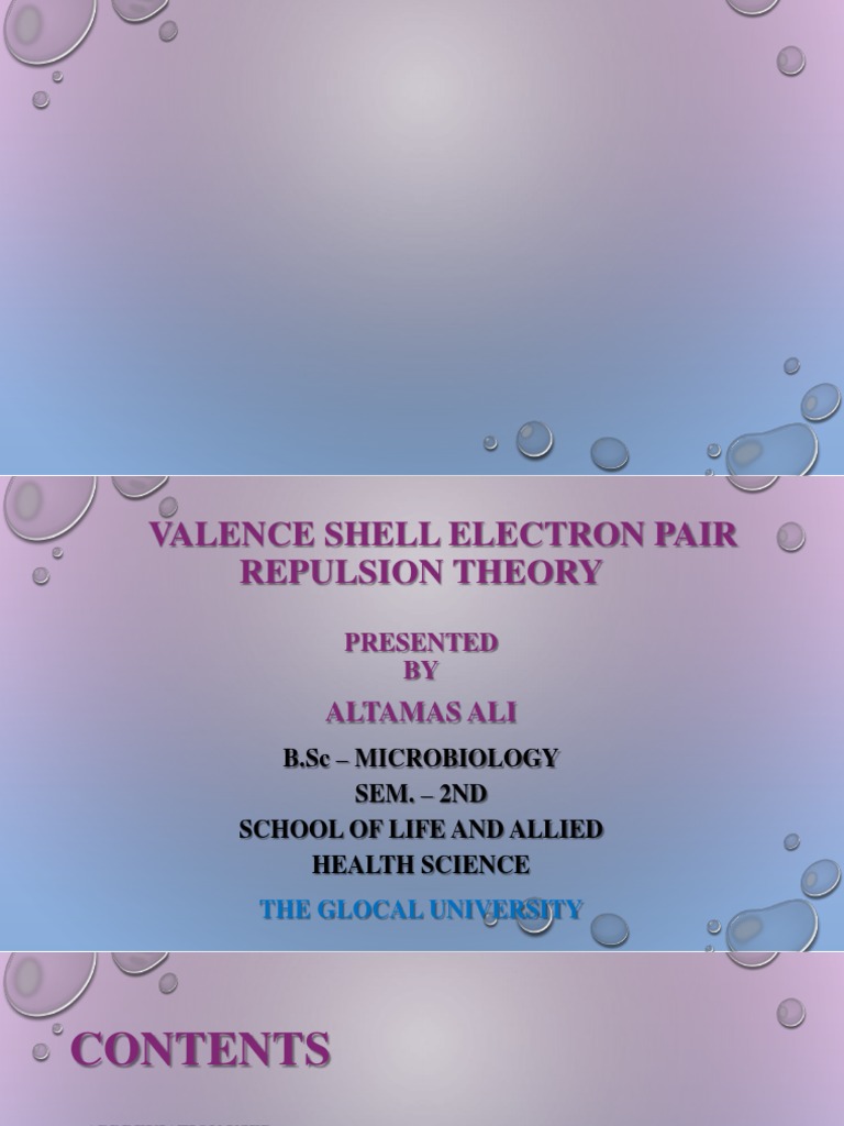 Valence Shell Electron Pair Repulsion Theory | PDF | Chemical Bond | Molecules