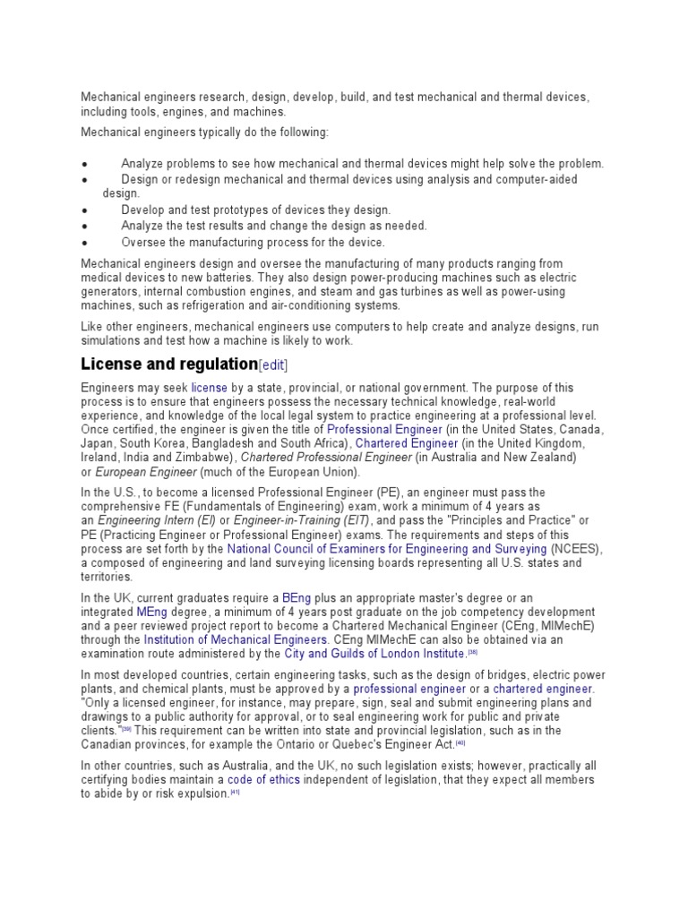License and Regulation | PDF | Engineer | Mechanical Engineering