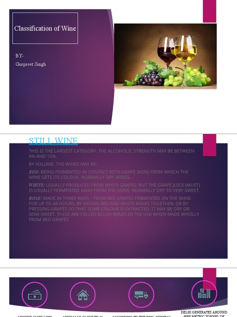 Classification of Wine: BY-Gurpreet Singh | PDF | Wine | Foods