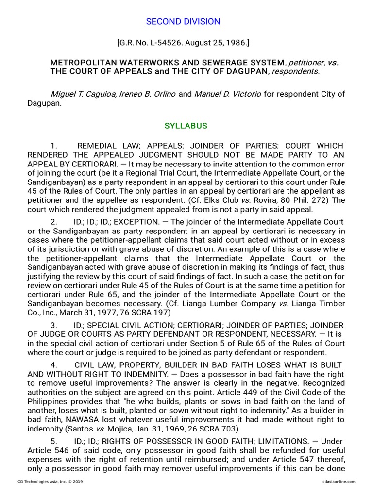 Certiorari Appeals and Joinder of Parties | PDF | Certiorari | Appeal