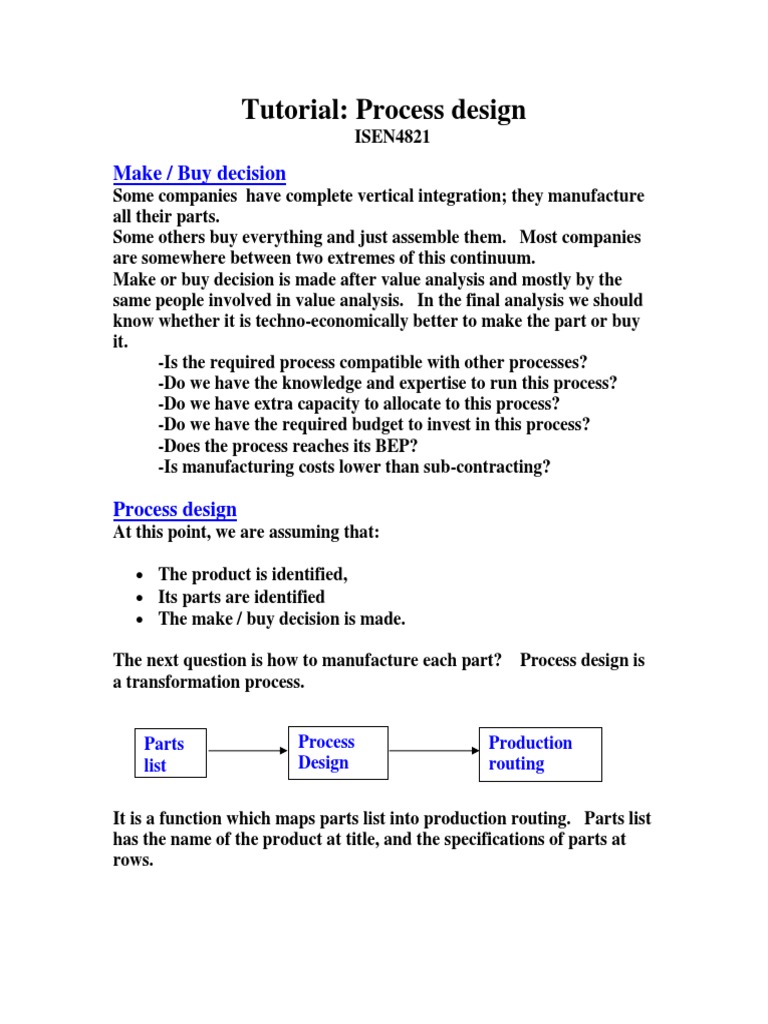 Tutorial. Process Design | PDF | Routing | Design