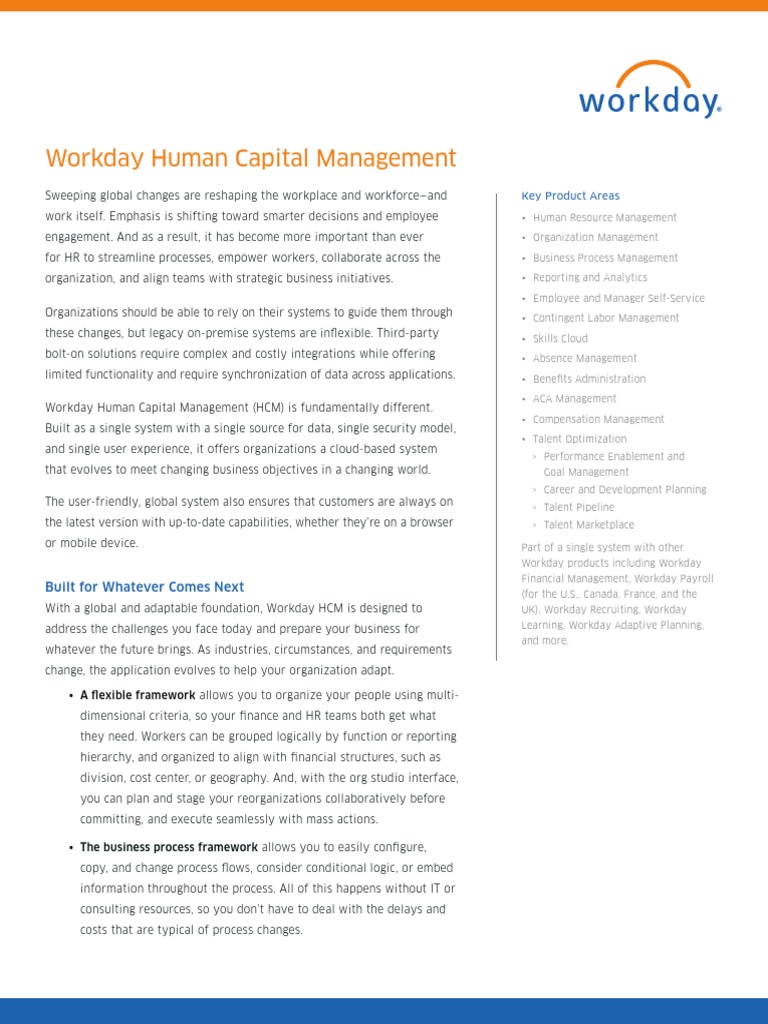 Workday Human Capital Management Built For Whatever Comes Next Pdf