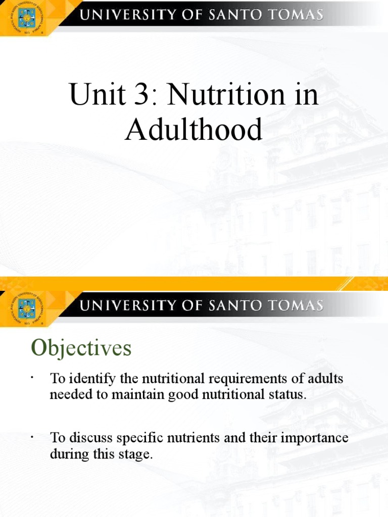 Unit 3: Nutrition in Adulthood | PDF | Human Nutrition | Dietary Fiber