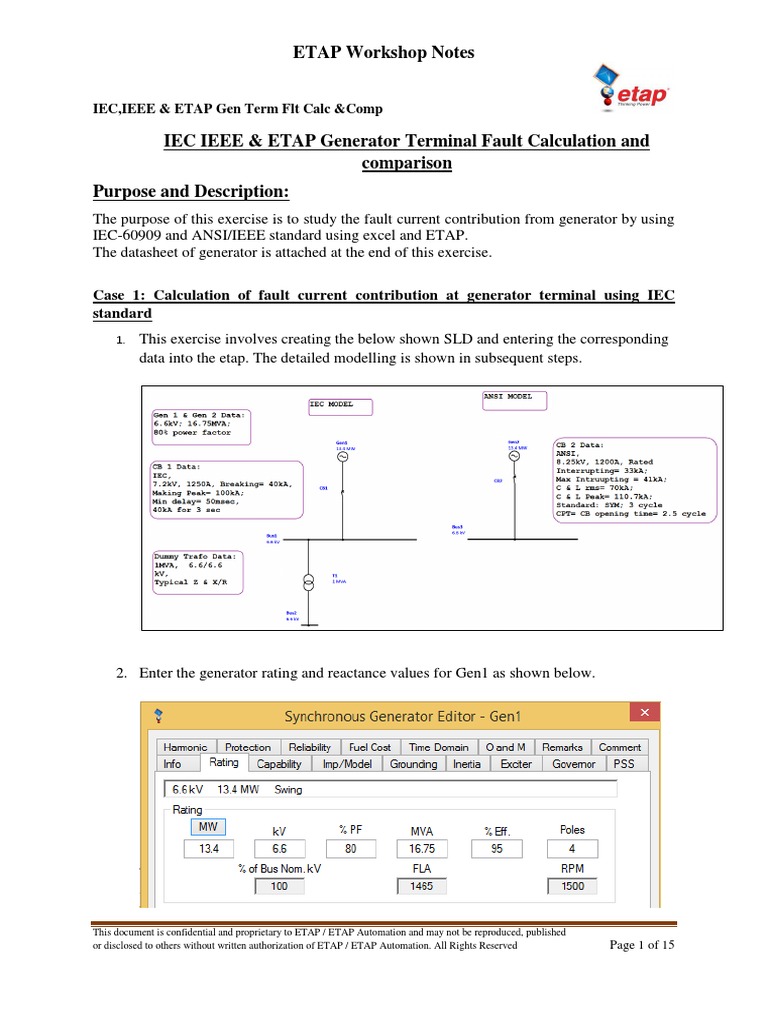 ETAP Fault Current Calculation Guide | PDF | Physical Quantities ...