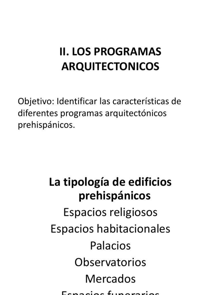 Los Programas Arq. - Tipologia Arq. Prehispanica | PDF | templo
