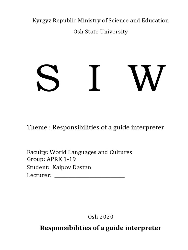 Responsibilities of A Guide Interpreter | PDF | Tourism | Learning