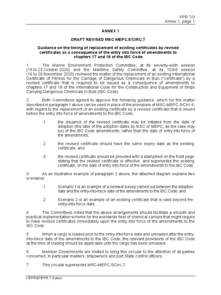 Draft-Revised-Msc - Mepc 5circ 7 | PDF | Government | Transport
