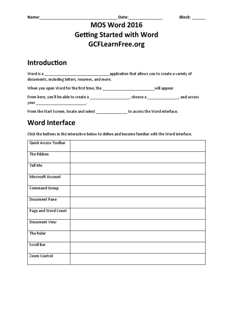 GCF Getting Started With WORD 2016 | PDF | System Software | Graphical ...