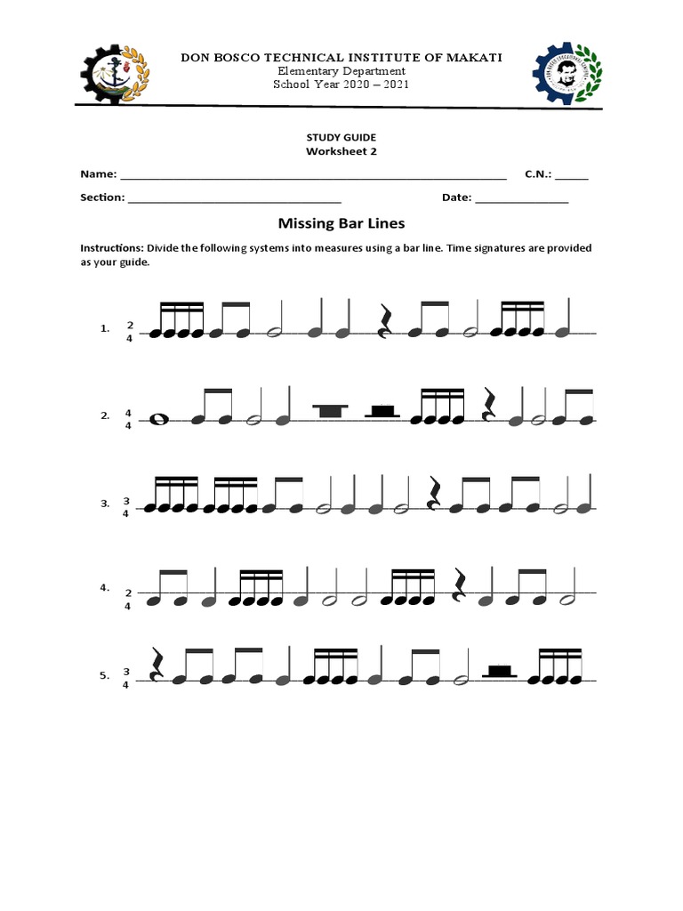 Missing Bar Lines: Don Bosco Technical Institute of Makati | PDF ...