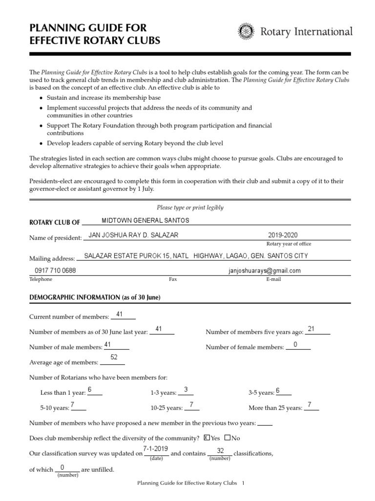 Planning Guide For Effective Rotary Clubs | PDF | Community | Leadership