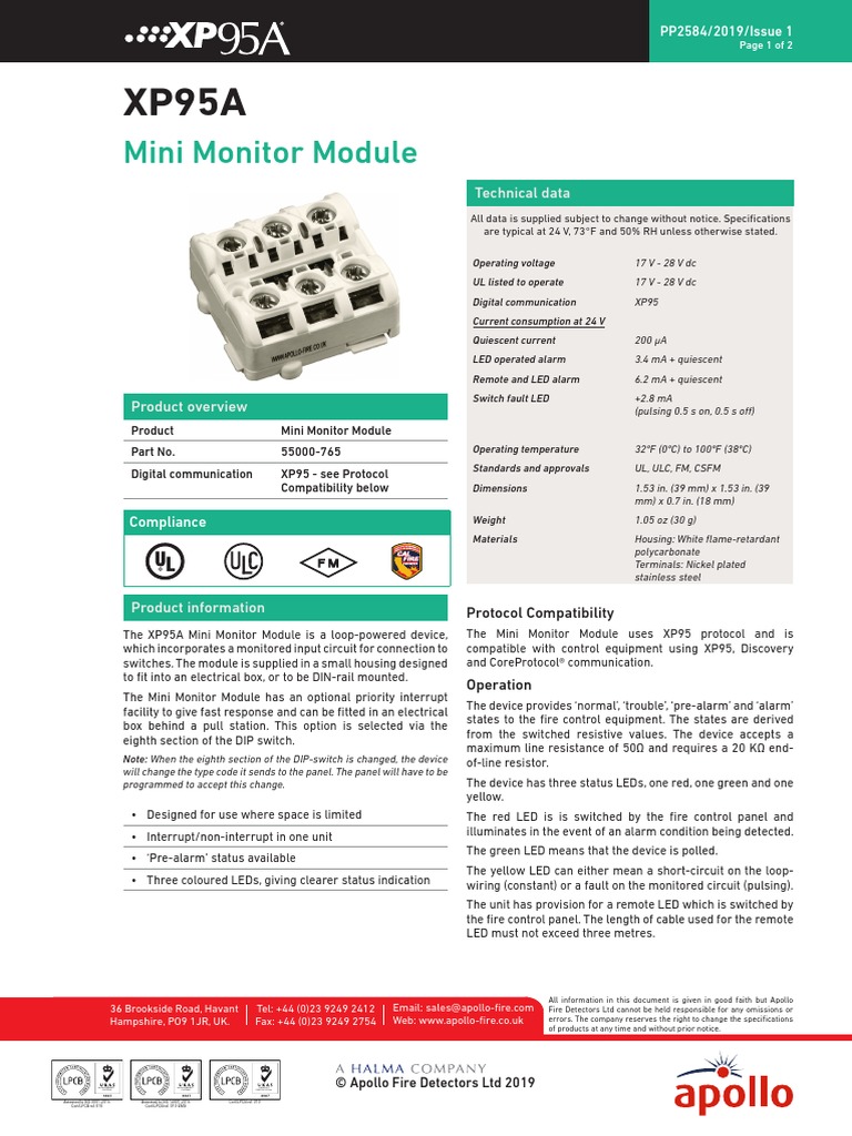 Datasheet - Mini Monitor Module 55000-765 | PDF | Manufactured Goods ...