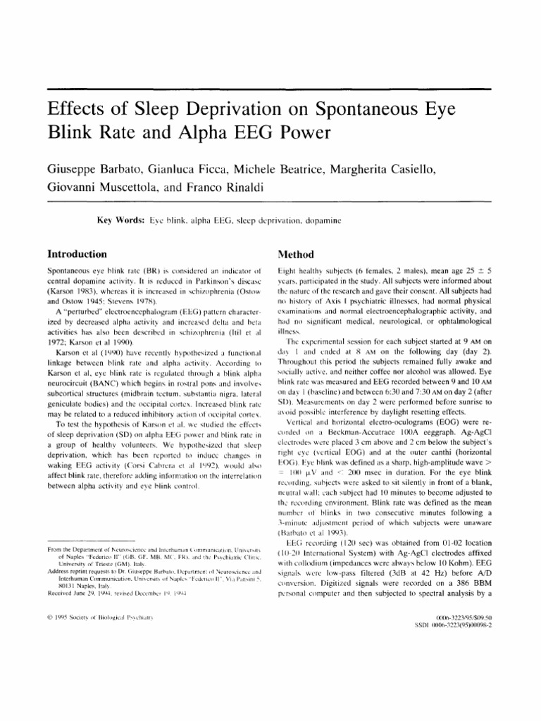 Effects of Sleep Deprivation On Spontane PDF | PDF ...