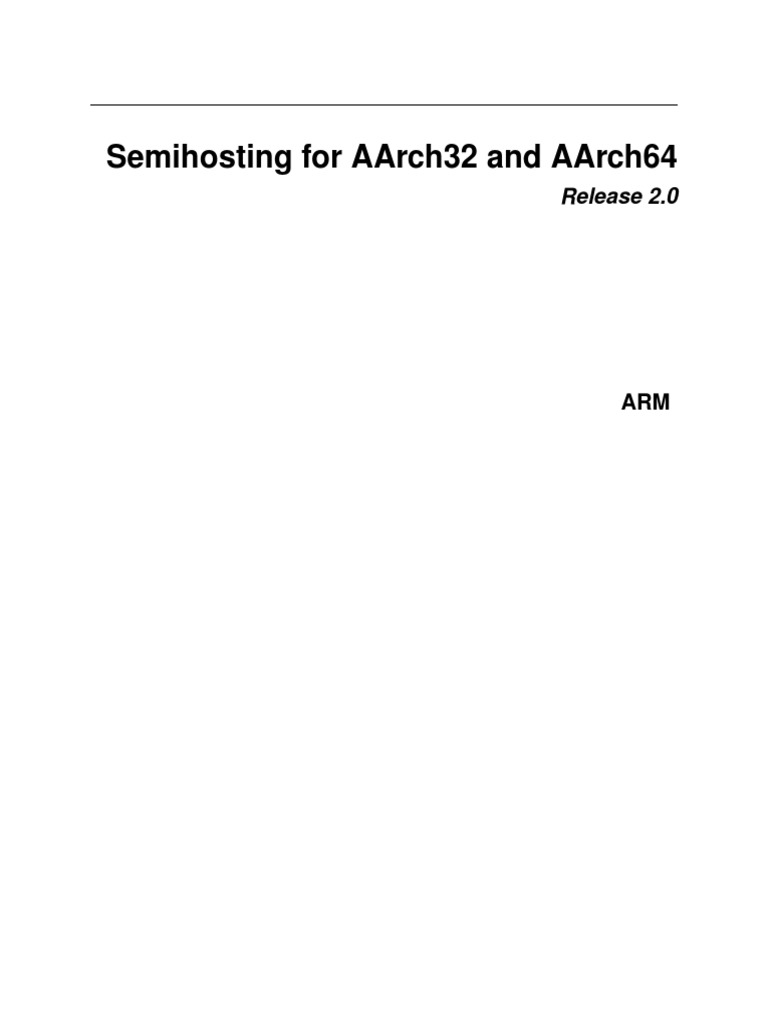 Semihosting For Aarch32 and Aarch64: Release 2.0 | PDF | File Format | Pointer (Computer ...