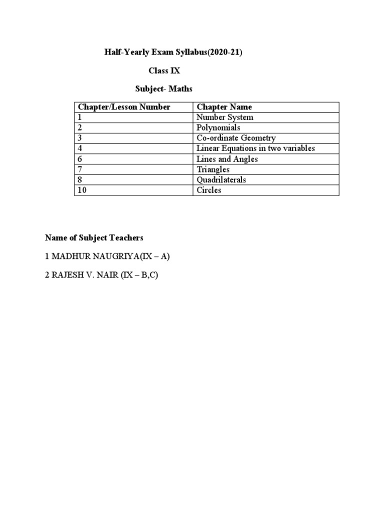 9TH Half Yearly | PDF