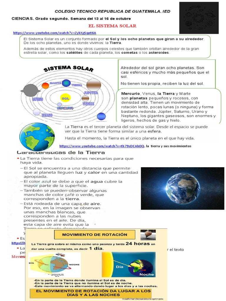 El Sistema Solar y La Tierra | PDF | Planetas | Sistema solar