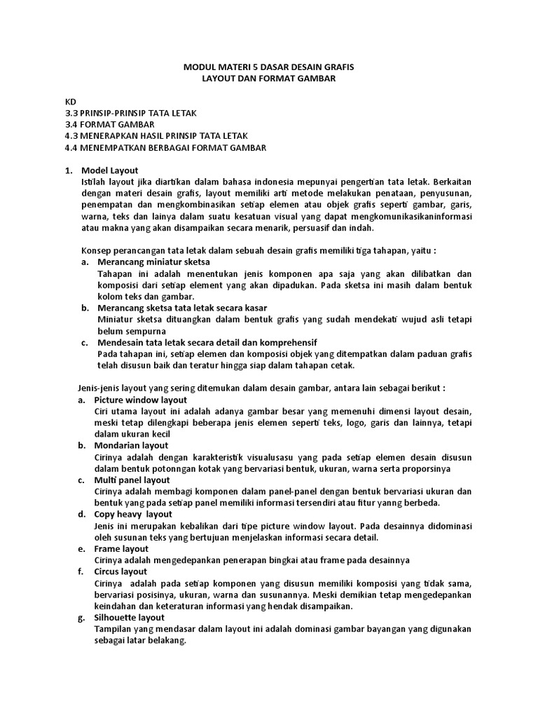 Modul Layout Dan Format Gambar | PDF | Seni