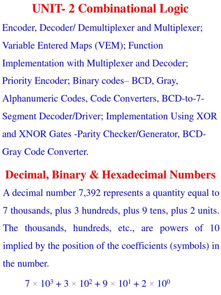 Unit 2 Combinational Logic Pdf Pdf Ascii Binary Coded Decimal