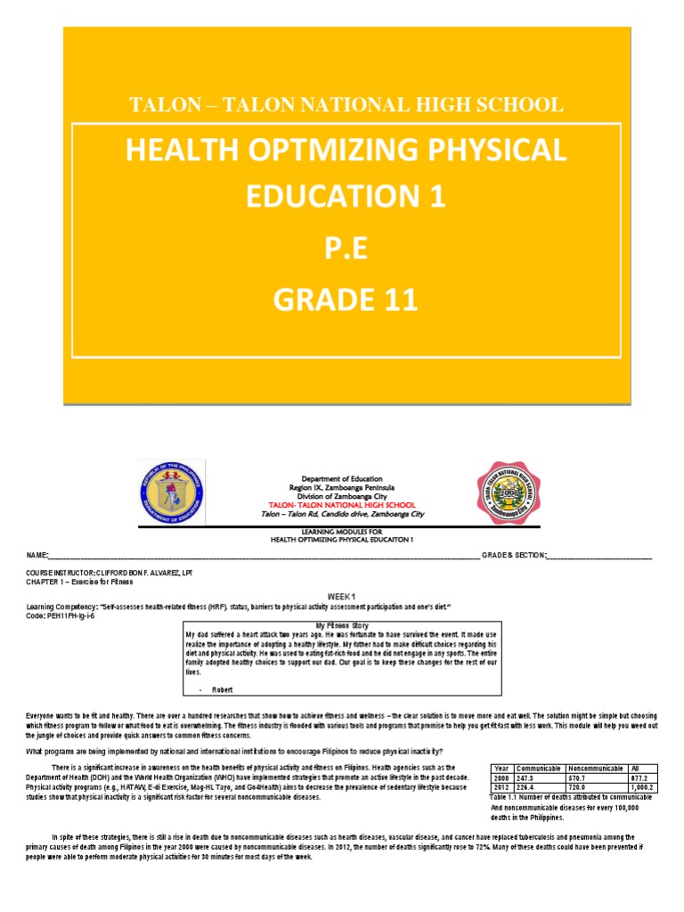 (G11) 1 Exercise For Fitness (Week 1) Interactive Ebook For Online ...