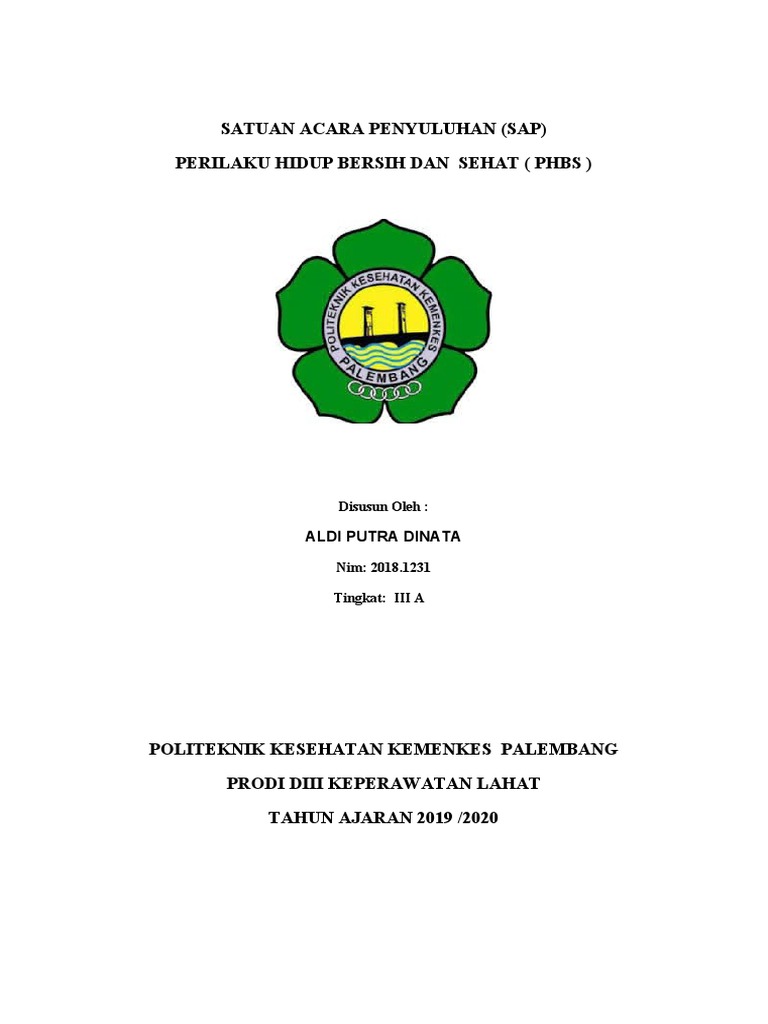 Aldi Putra Dinata tk3A.SATUAN ACARA PENYULUHAN PERILAKU HIDUP BERSIH DAN SEHAT | PDF