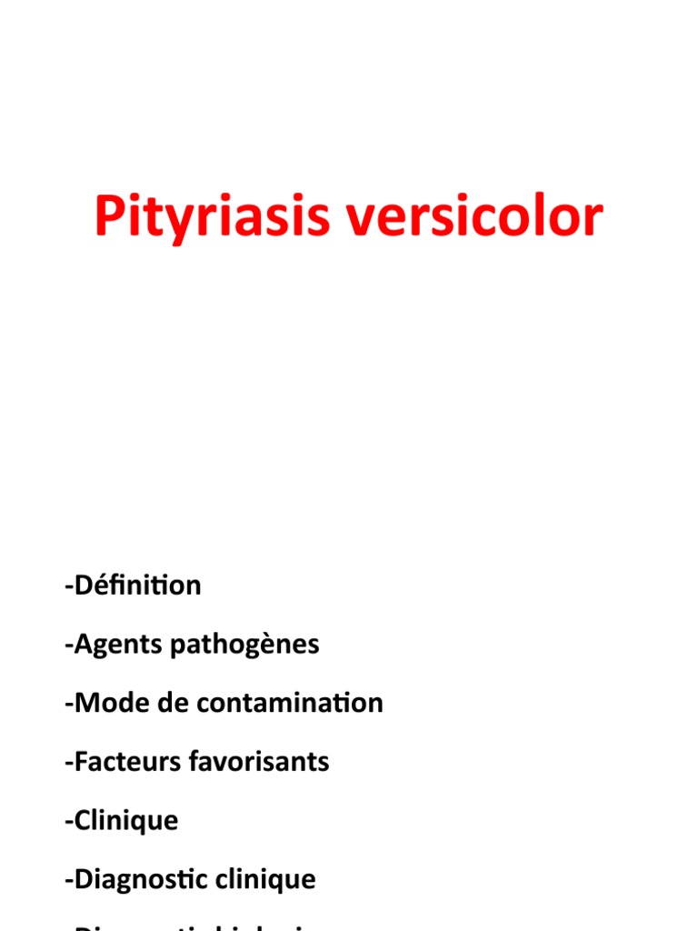 Pityriasis Versicolor : Diagnostic et Traitement | PDF | Peau ...
