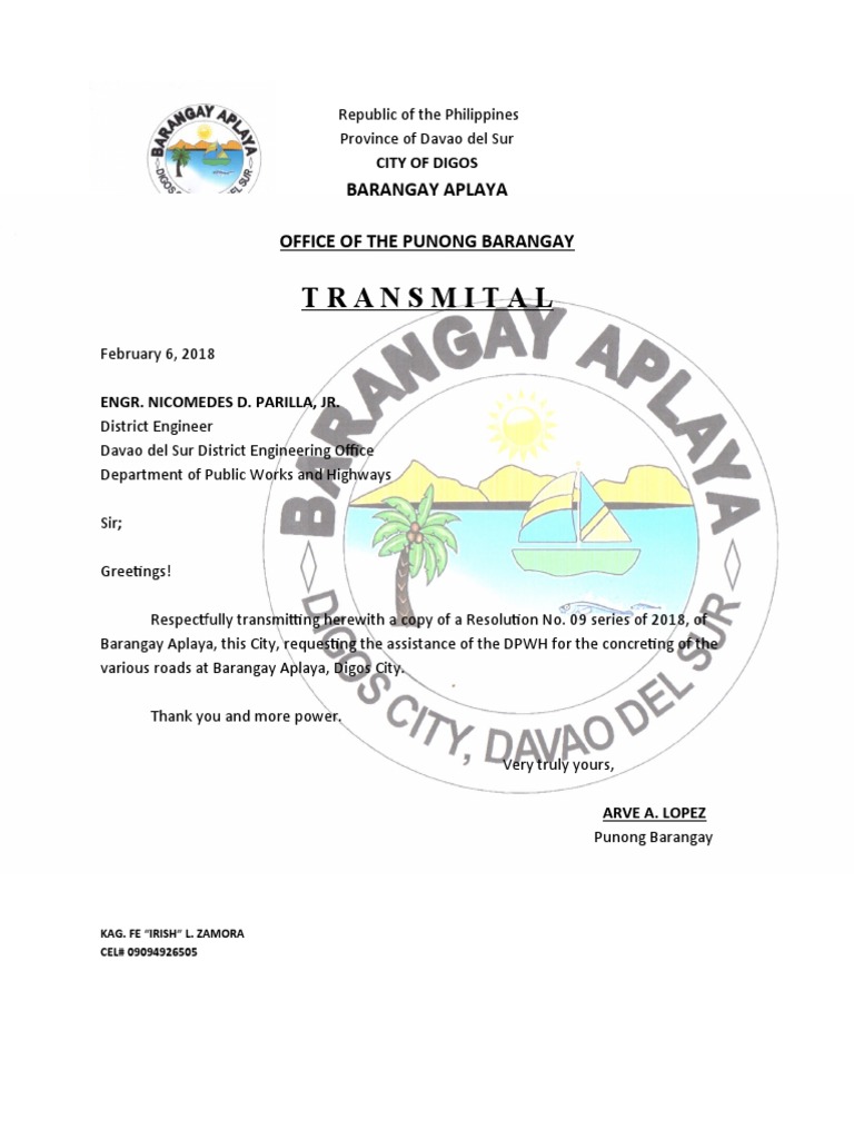 Transmital Letter | PDF