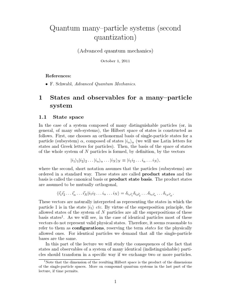 Second Quantization | PDF | Epistemology Of Science | Quantum Field Theory