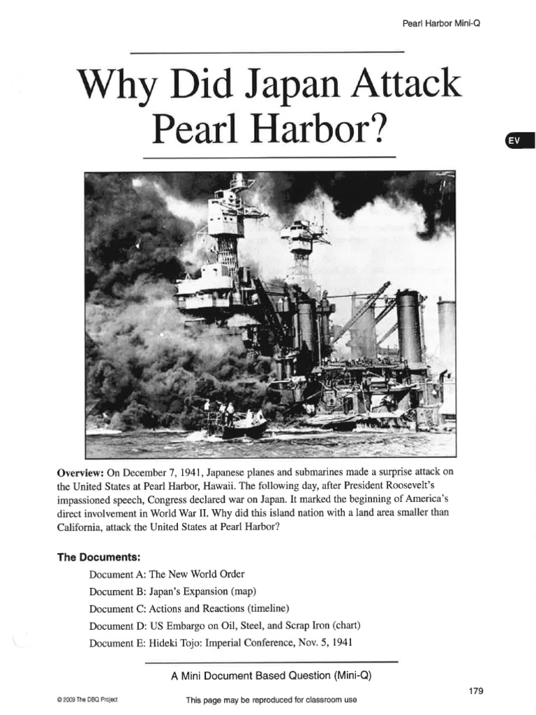 DBQ Why Did Japan Attack Pearl Harbor | PDF