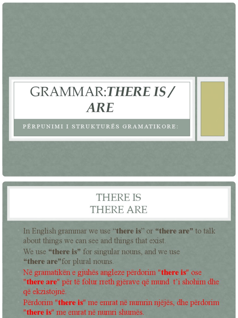 English Grammar: There Is/Are Usage | PDF