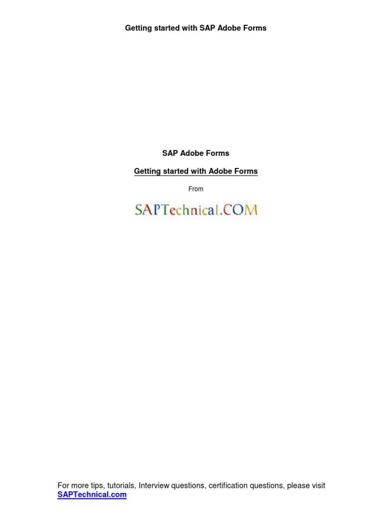 Getting Started With SAP Adobe Forms | Download Free PDF | Software ...