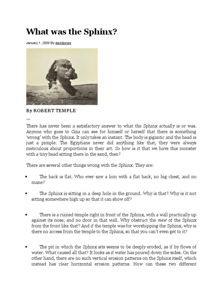 What Was The Sphinx | PDF