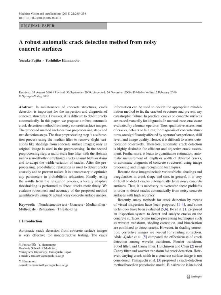 A Robust Automatic Crack Detection Method From Noisy Concrete Surfaces Pdf Receiver