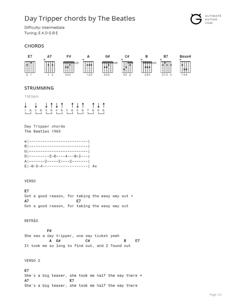 Day Tripper Chords | PDF