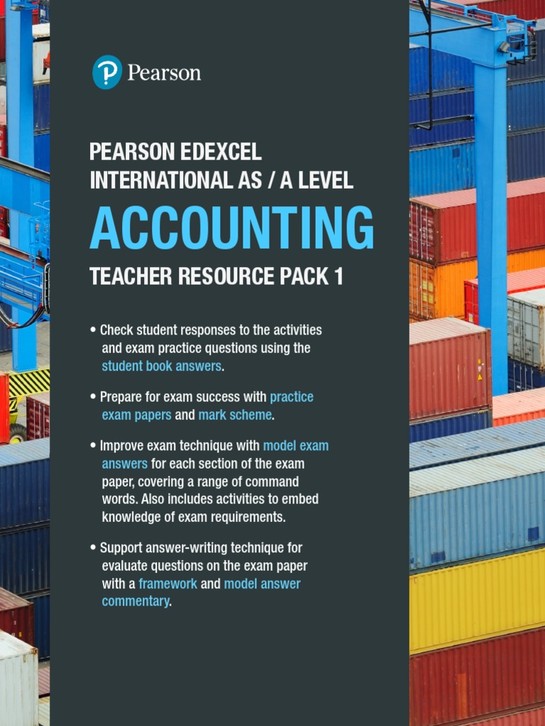 Accounting: Pearson Edexcel International As / A Level Teacher Resource ...