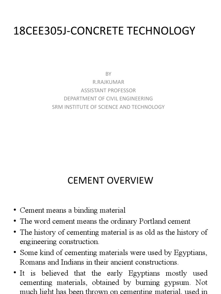 Unit-1 Concrete Technology | PDF | Rock (Geology) | Construction Aggregate