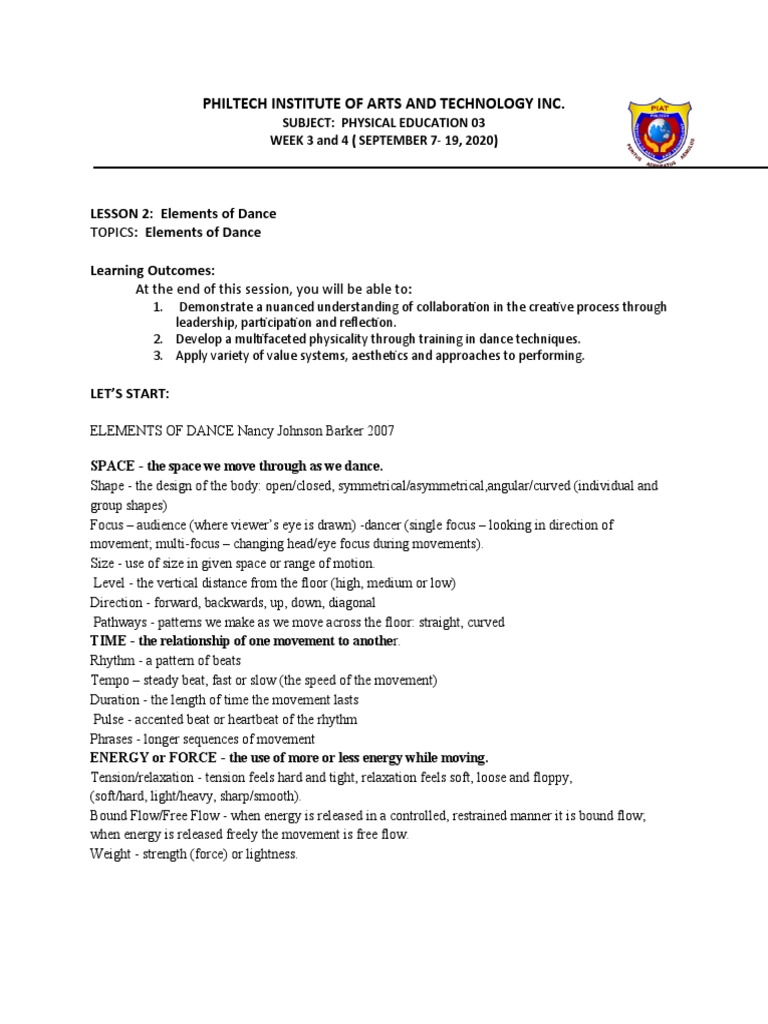 Philtech Institute of Arts and Technology Inc.: LESSON 2: Elements of ...